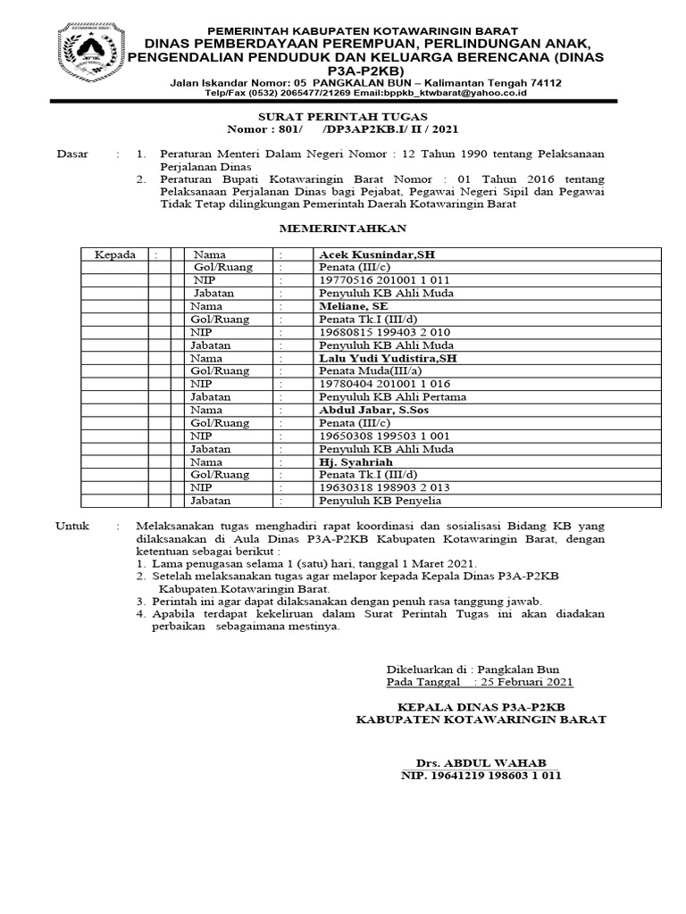 Surat Tugas PKB | PDF