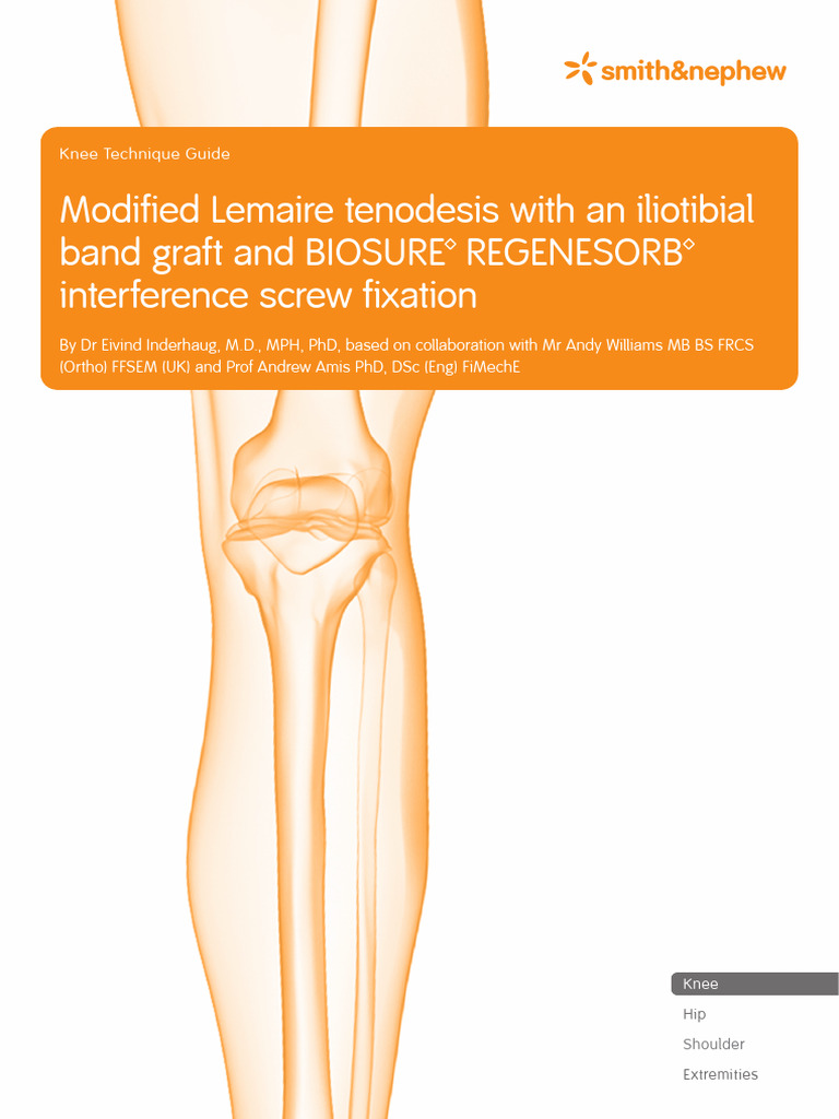 Kne20 25302 v1 Biosure Opt Tg-Final | PDF | Knee | Surgical Suture