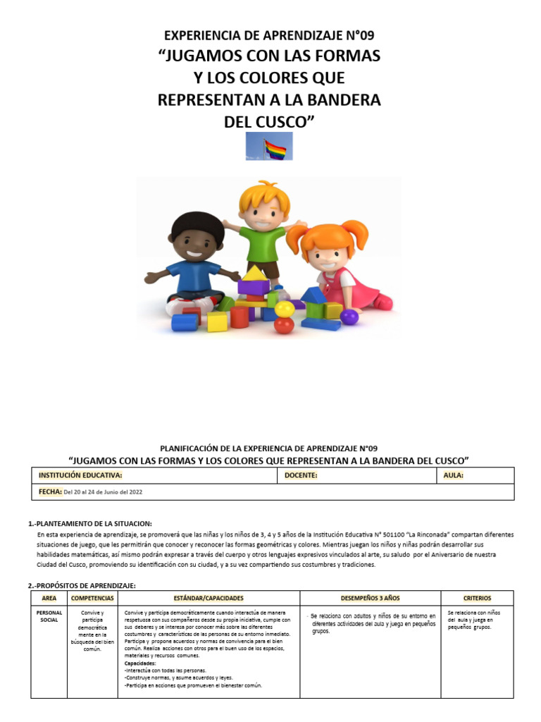 Experiencia de Aprendizaje N°09 | PDF | Aprendizaje | Las emociones