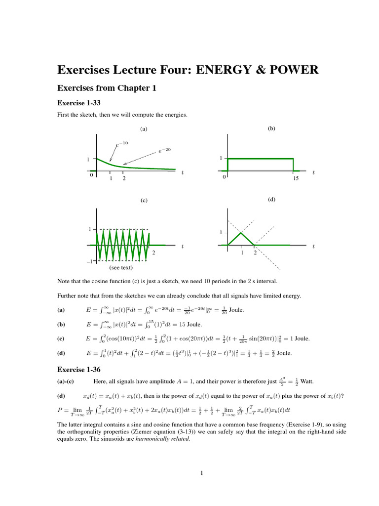 Ae2235 Exercises Lecture 4 | PDF | Spectral Density | Mathematical Analysis