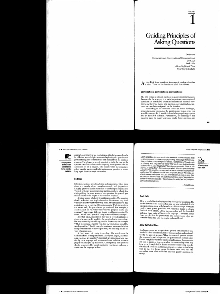 Developing Questions For Focus Groups | PDF | Focus Group | Brainstorming