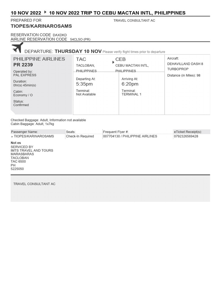 E-Ticket - Pal Format | PDF