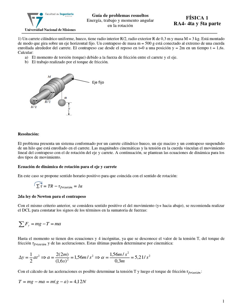 RA4 TPN°10 Guía de Problemas Resueltos | PDF | Momento angular | Velocidad