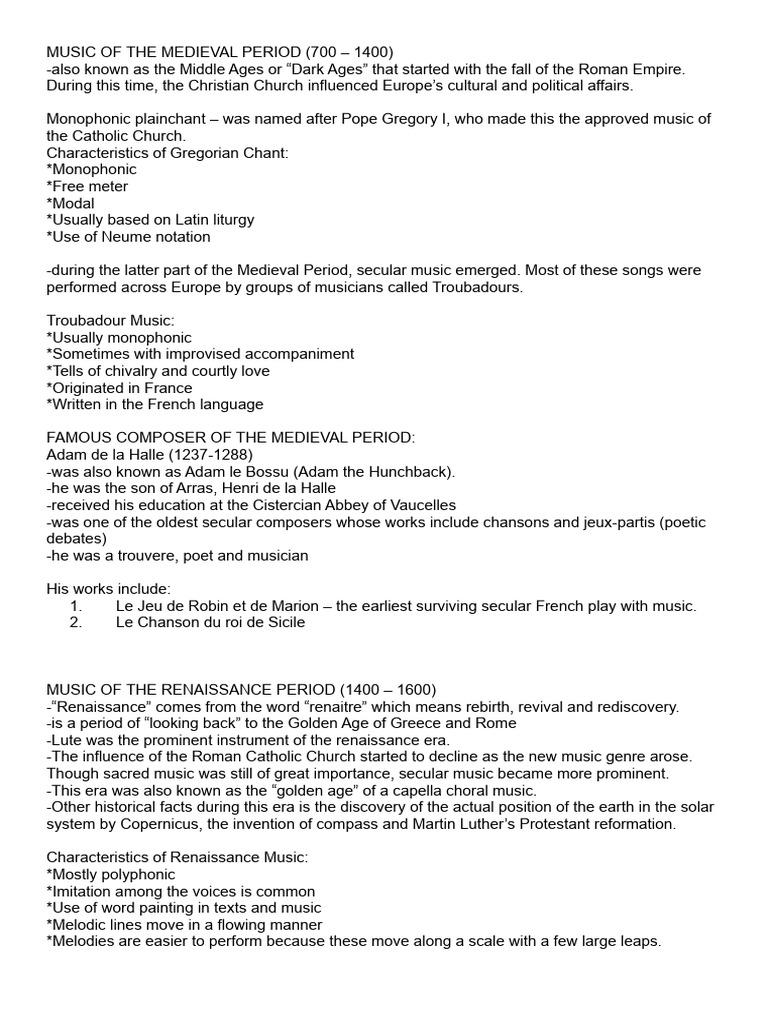 Music of The Medieval Period | PDF | Baroque Music | Musical Compositions