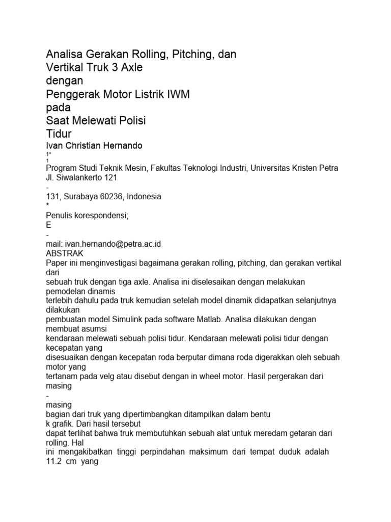 Analisa Gerakan Rolling | PDF | Teknologi & Rekayasa