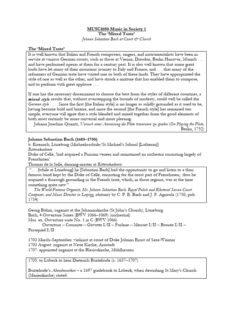 Bach's Influence on German Music Styles | PDF | Johann Sebastian Bach ...