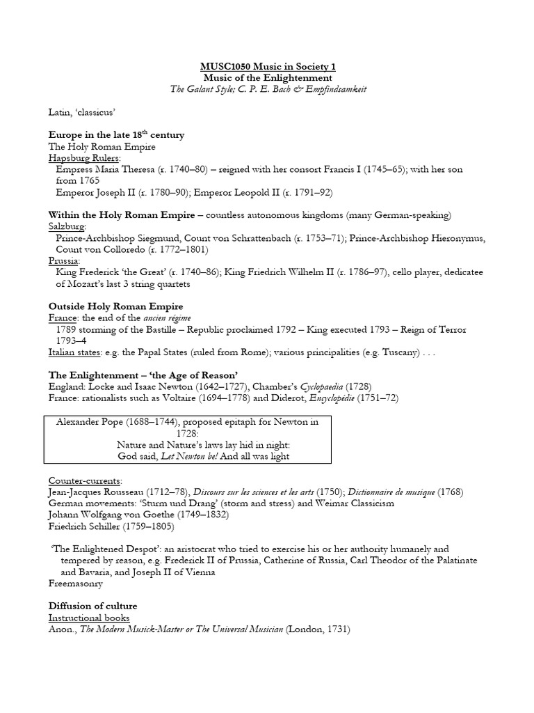 Music of the Enlightenment Era | PDF | Age Of Enlightenment | Classical ...