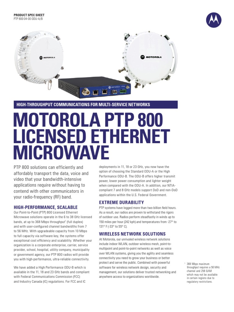 WNS PTP 800 03-00 Consol SS 012111 | PDF | Wireless Lan | Physical ...