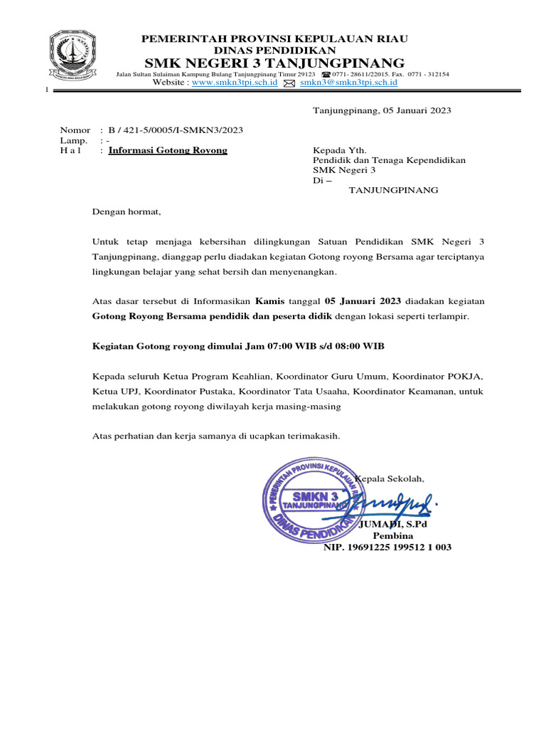 Surat Goro Kamis 05 Januari 2023 | PDF