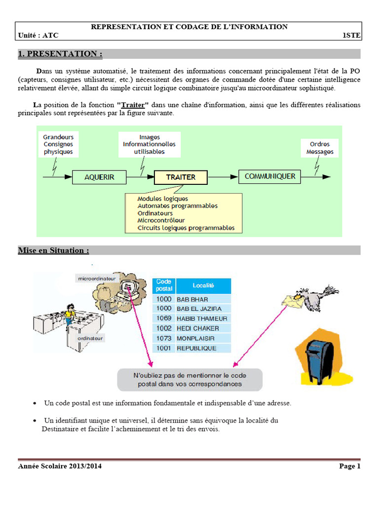 Codage et représentation de l'information | PDF | Décimal codé binaire ...