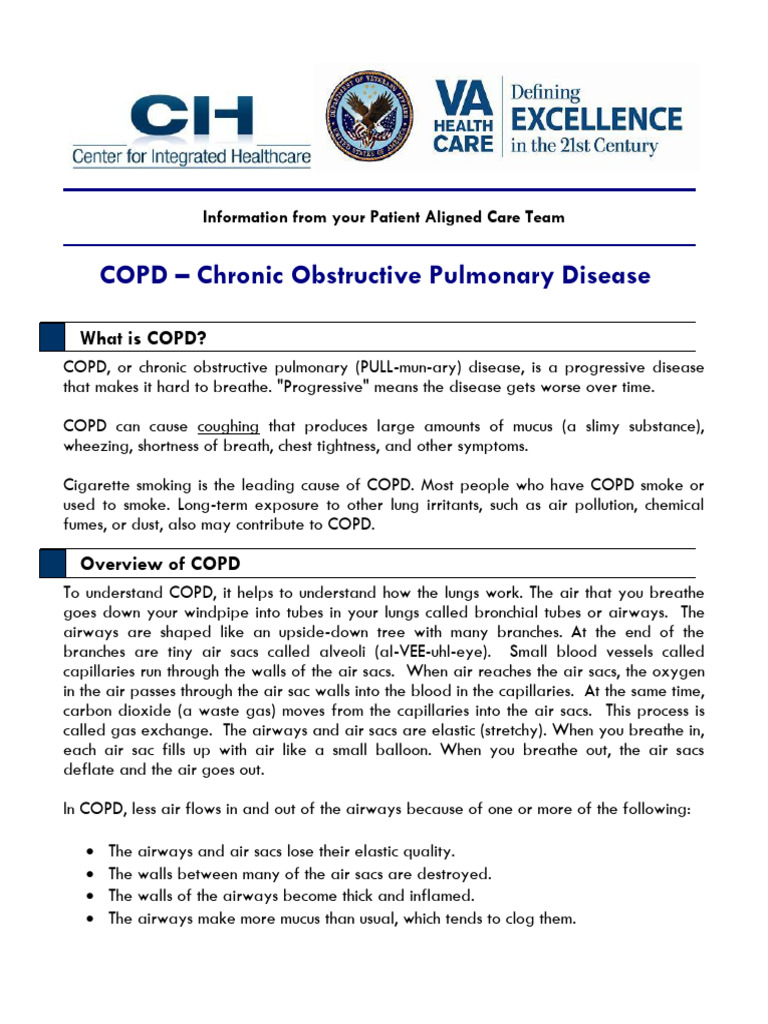COPD Patient Information Version 3 | PDF | Chronic Obstructive ...