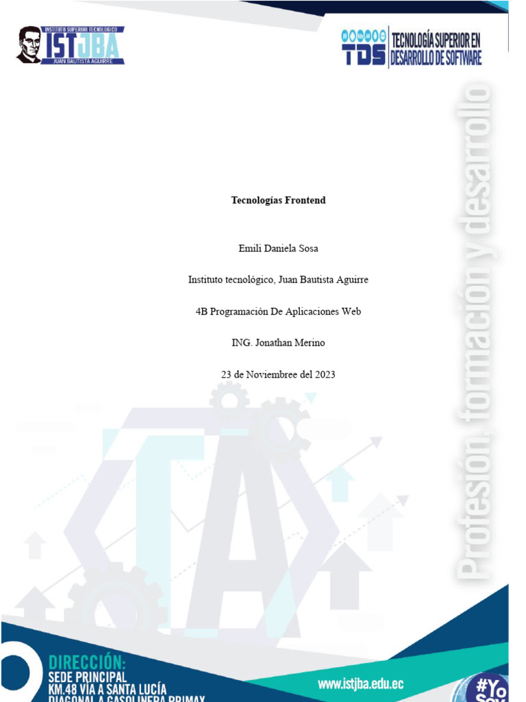 Tecnologias Frontend Word | PDF | Script Java | HTML