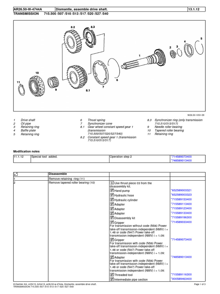 Dismantle, Assemble Drive Shaft | PDF | Manual Transmission | Bearing (Mechanical)