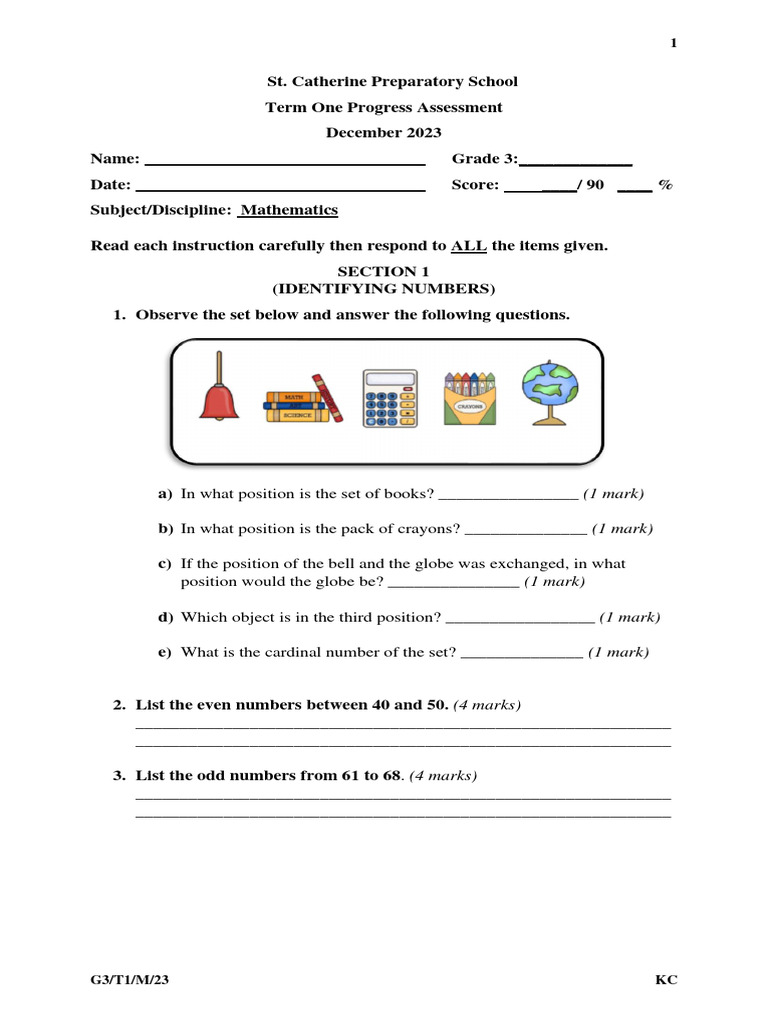 End of Term Examination - Final | PDF | Numbers | Mathematics