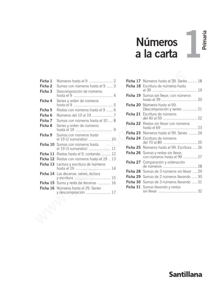 Material Números A La Carta 1 | PDF