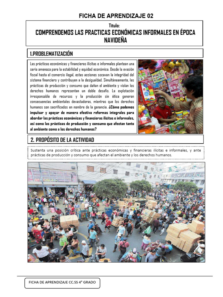 2 Ficha de Aprendizaje CCSS 4° Grado | PDF | Consumo (economía) | Residuos