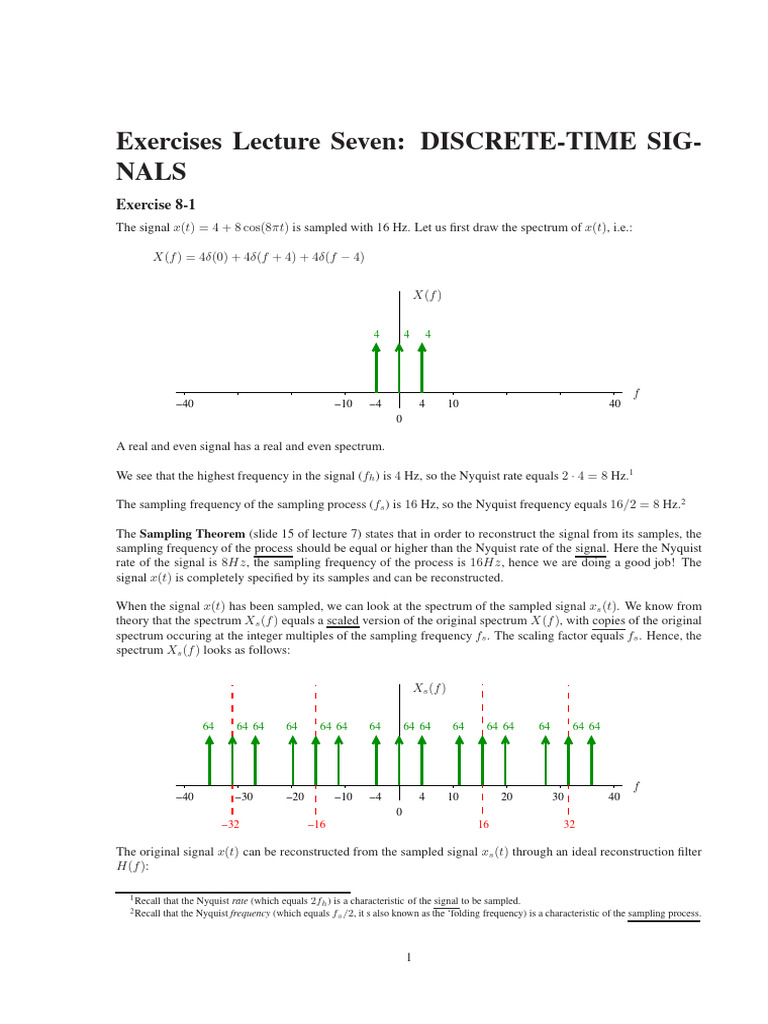 Ae2235 Exercises Lecture 7 | PDF | Spectral Density | Sampling (Signal Processing)