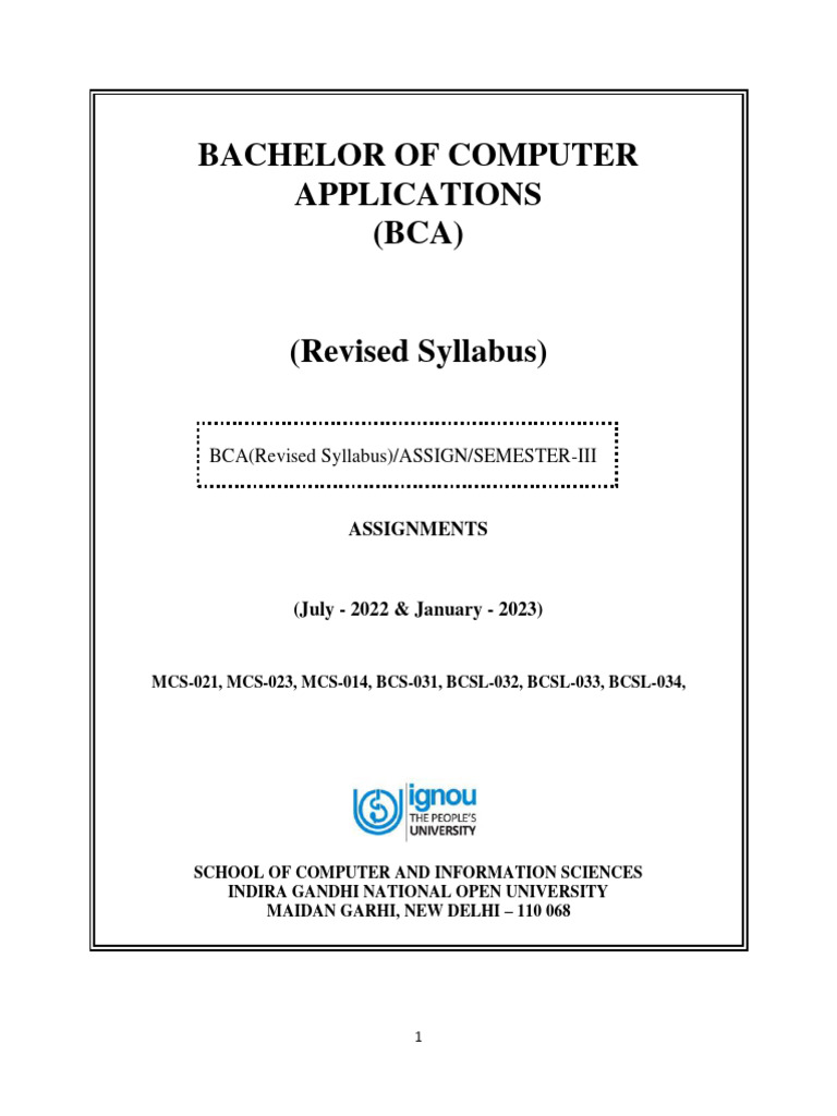 Final - BCA SEMESTER-III 2022-23 | PDF | C++ | Databases