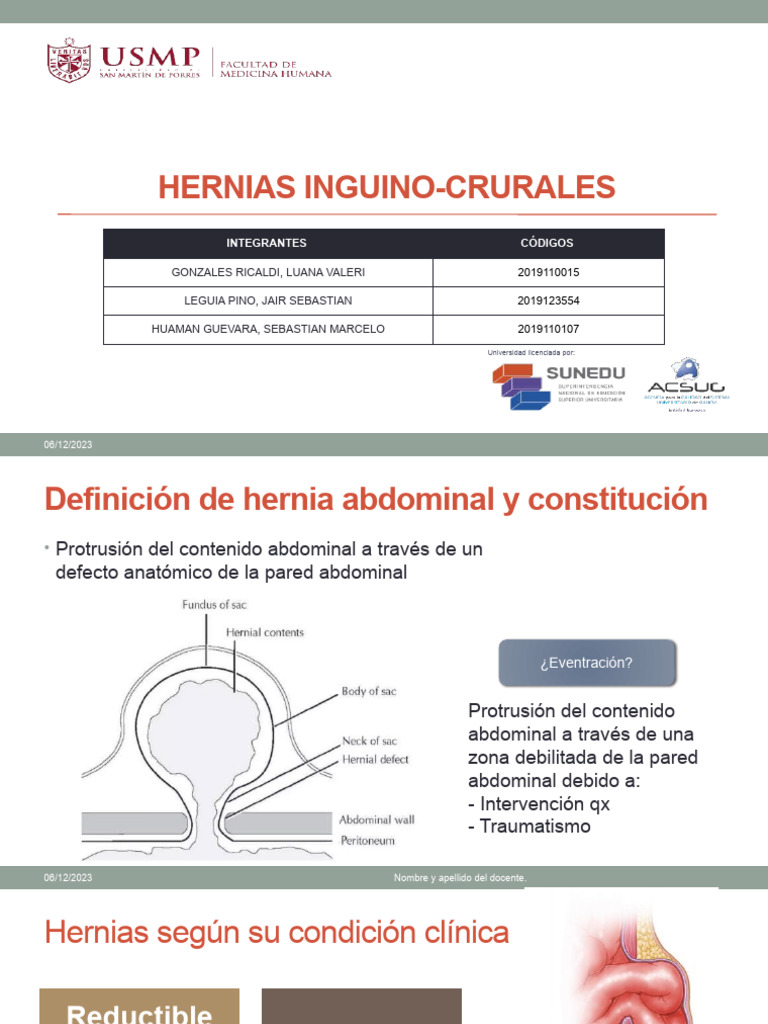 Hernias | PDF | Abdomen | Sistema musculoesquelético