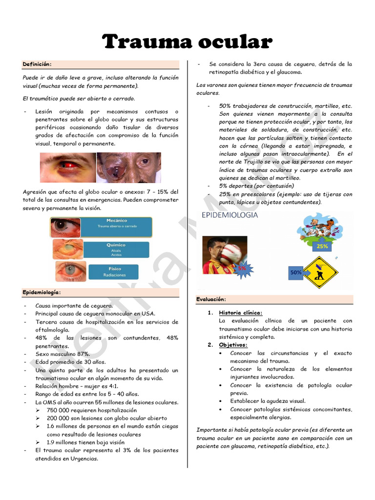 Trauma Ocular | PDF | Ojo humano | Lesión