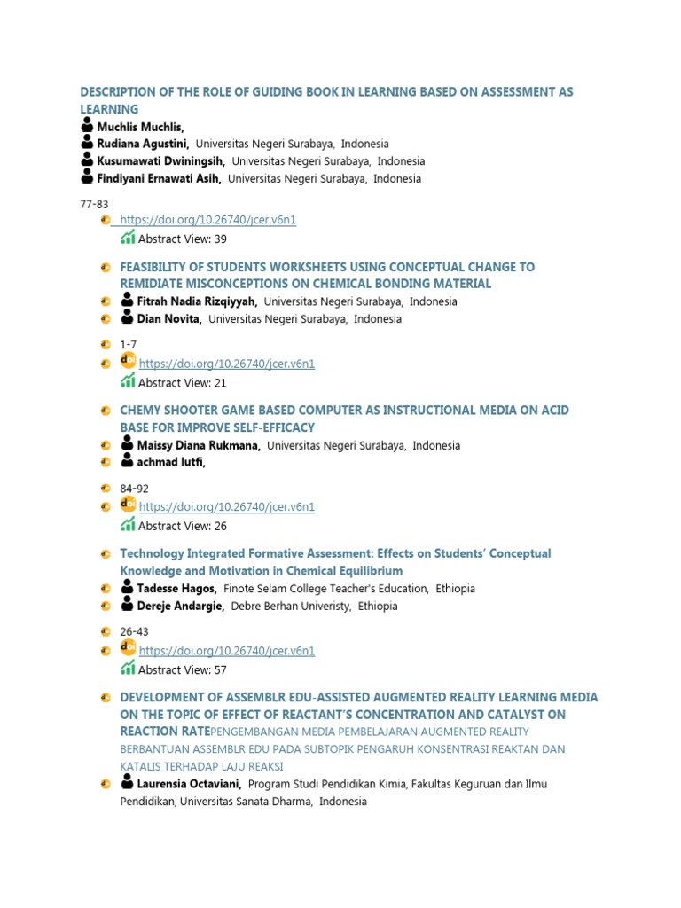 Description of The Role of Guiding Book in Learning Based On Assessment As Learning | PDF ...