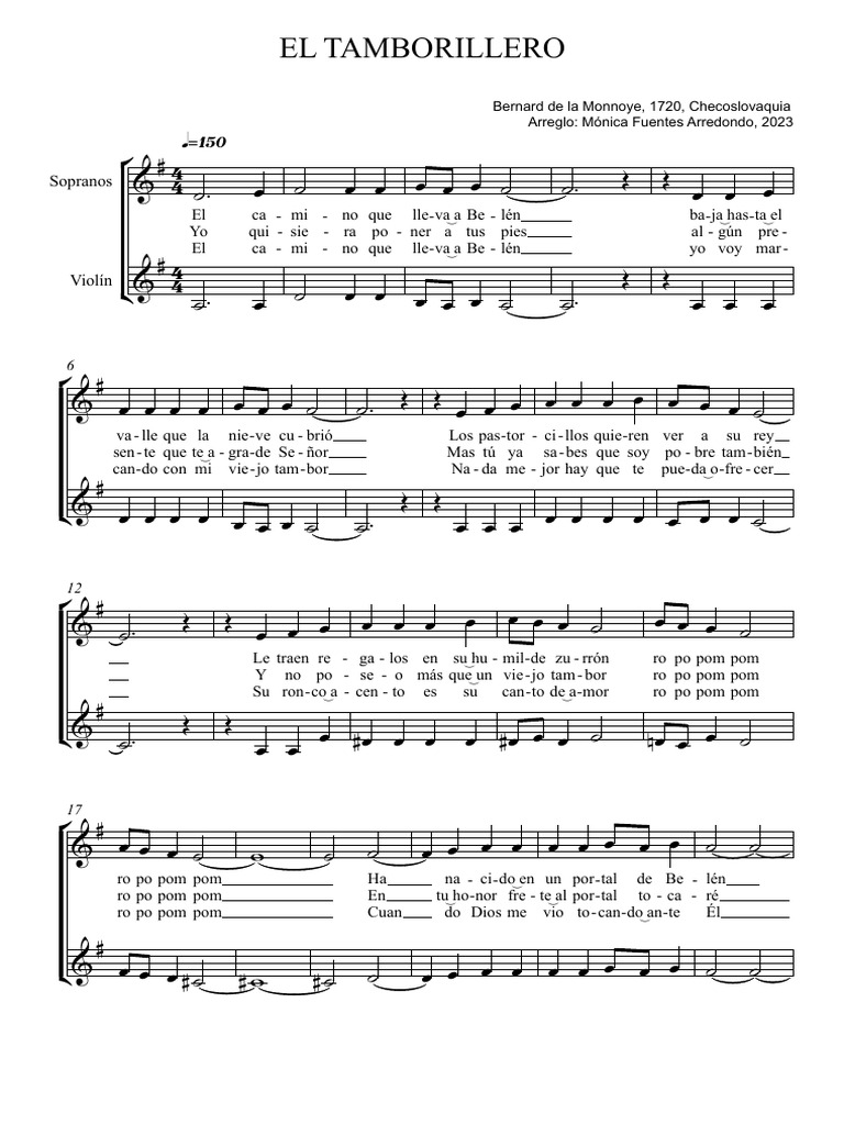 EL TAMBORILERO Violín | PDF