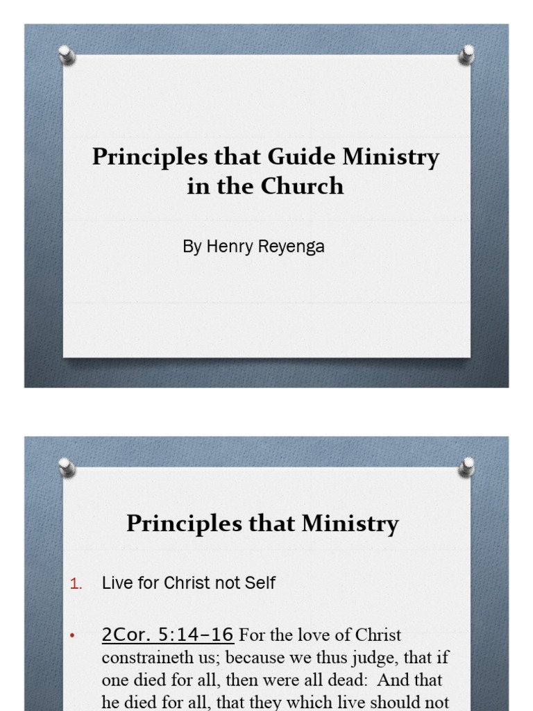 Principles That Guide Ministry in The Church | PDF | Jesus | Abrahamic ...