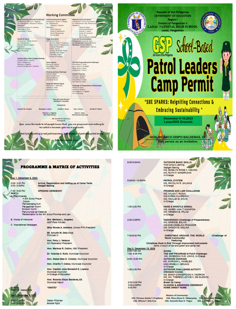 Camp GSP Program1 | PDF