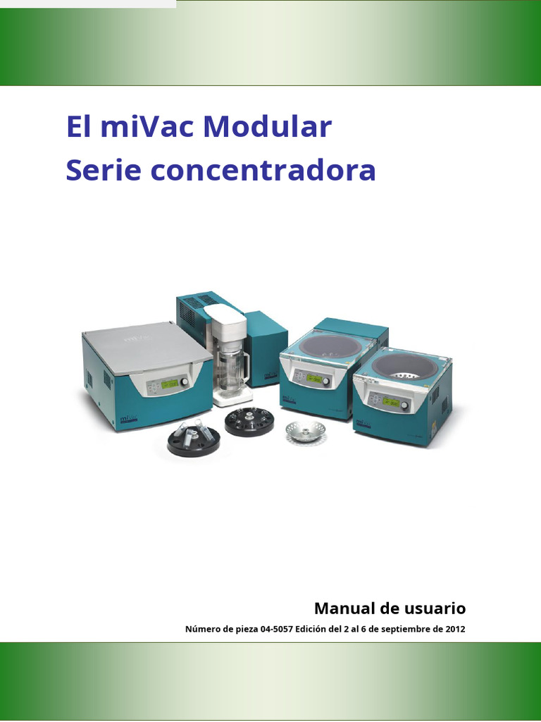 Genevac MiVac ESP | PDF | Solvente | Metanol