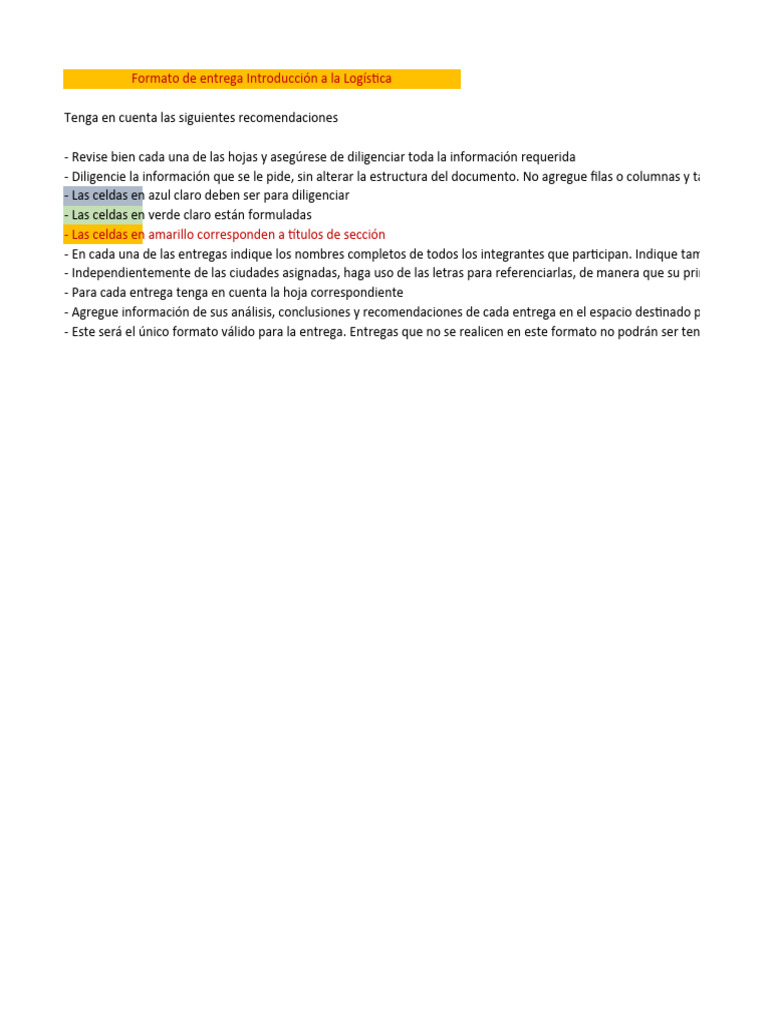 Formato de Entrega Introducción A La Logística (Version 3) | PDF ... Formato de Entrega Introducción A La Logística (Version 3) | PDF ...