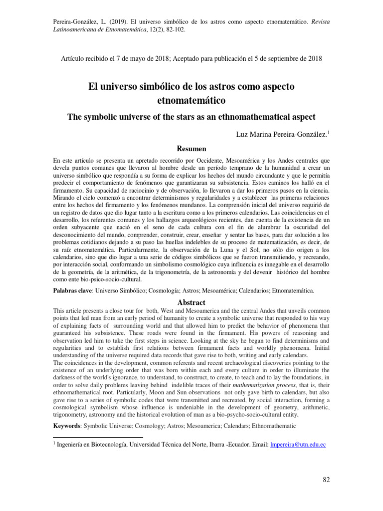 El Universo Simbólico de Los Astros Como Aspecto Etnomatemático | PDF ...