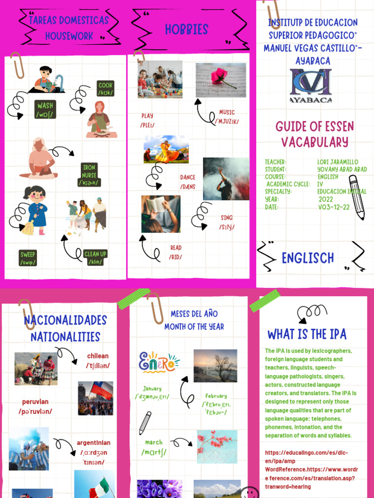 trabajo final tríptico de ingles-1 | PDF | Languages | Foreign Language ...