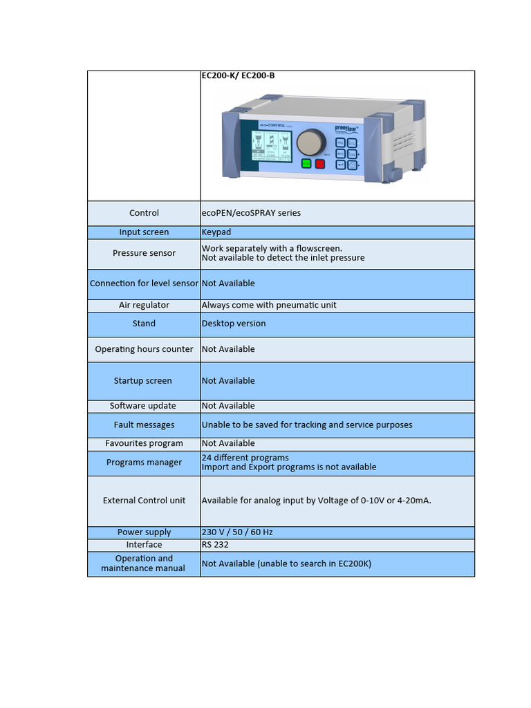 Comparison EC200-K and EC200 2.0 | PDF | Computers