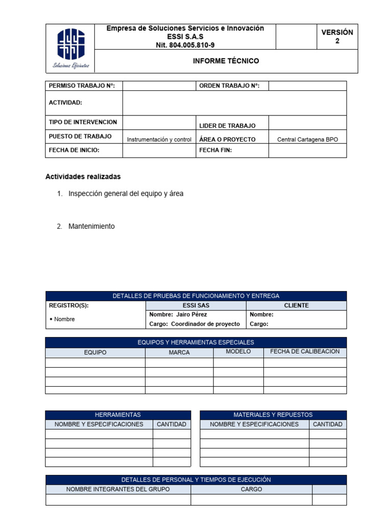 Foom-08 Formato de Informe | PDF | Business