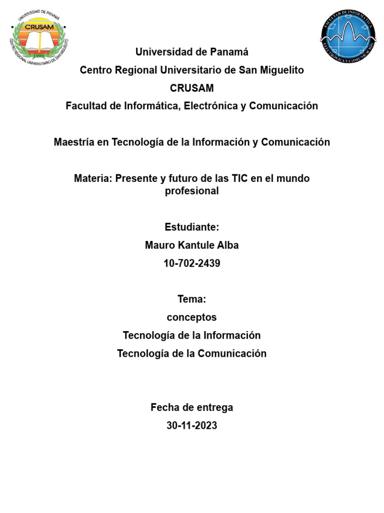 Universidad de Panamá | PDF | Tecnología de información y comunicaciones | Tecnologías de la ...