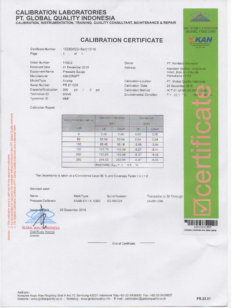Pressure Gauge 300 Psi | PDF