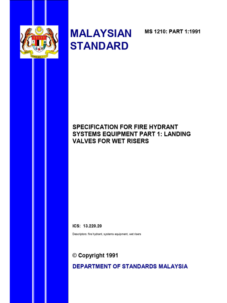 MS 1210 - Part 1 - 1991 | PDF | Standardization | Malaysia