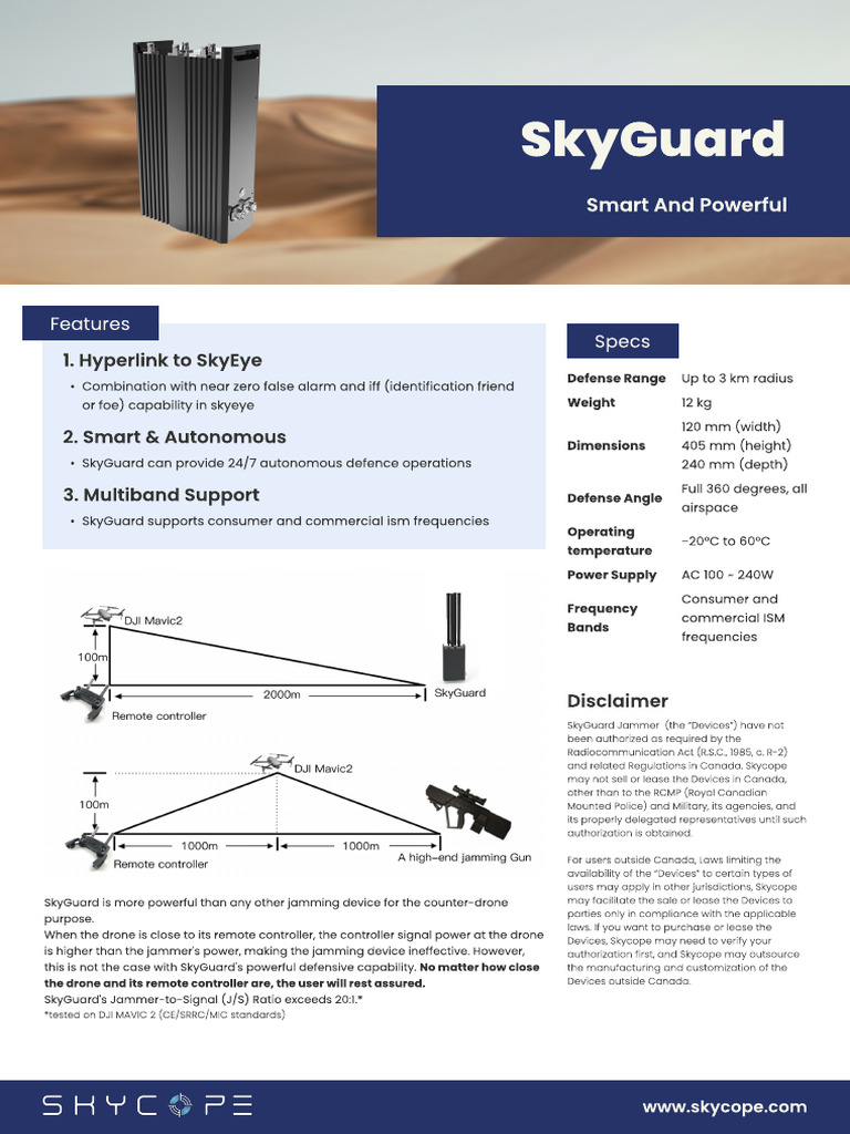 SkyGuard Jammer | PDF | Unmanned Aerial Vehicle | Electronics