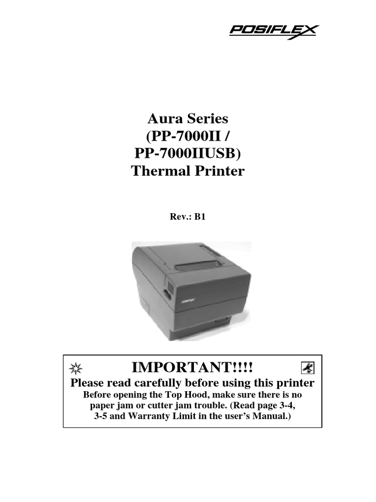 Aura Series Thermal Printer | PDF | Usb | Printer (Computing)