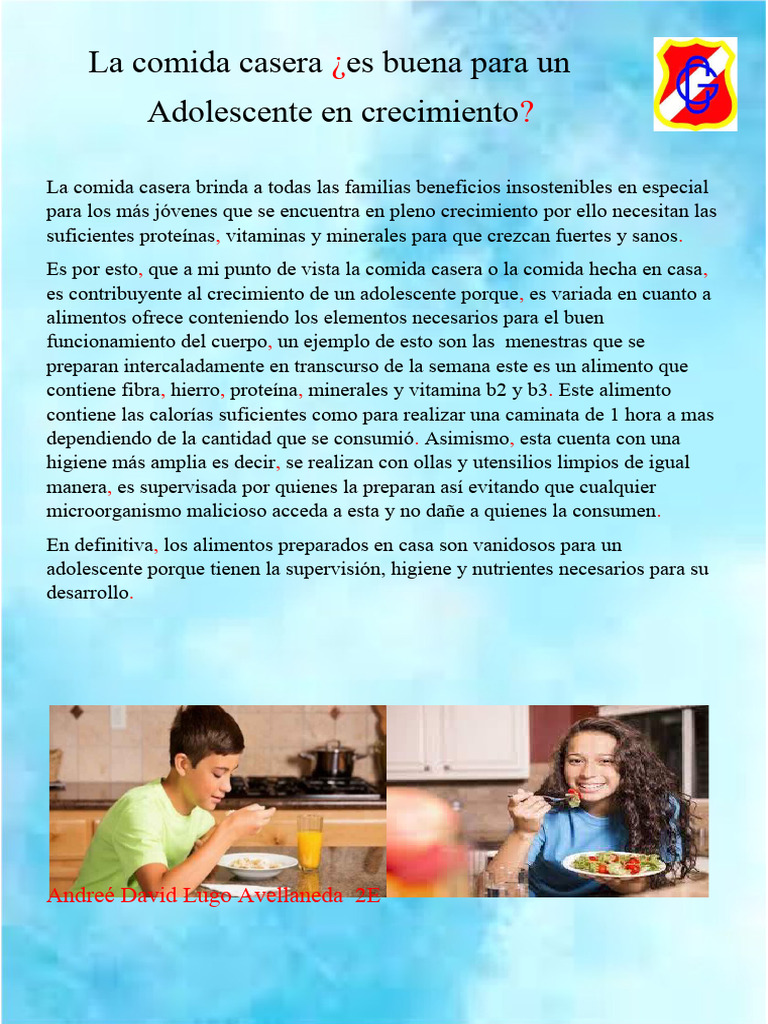 Beneficios de la Comida Casera Adolescente | PDF | Salud y bienestar