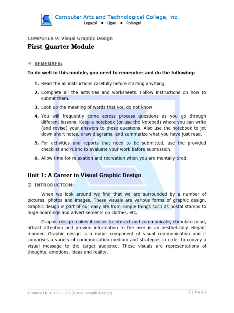 Computer 9 - Module 1 | PDF | Graphic Design | Graphics
