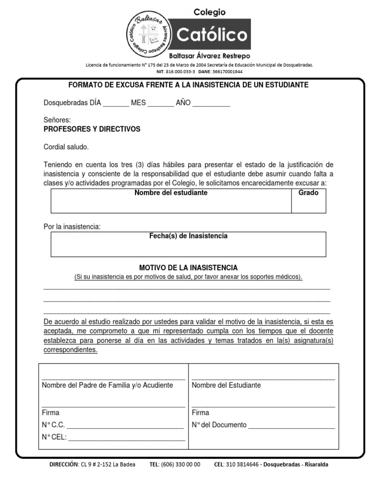 Solicitud Permiso de Ausencia Temporal para Estudiantes | PDF Solicitud Permiso de Ausencia Temporal para Estudiantes | PDF