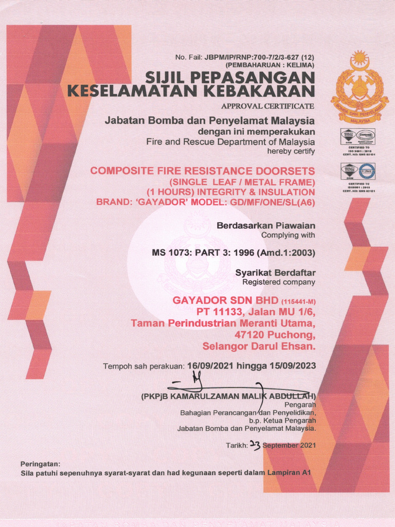 Verck - Bomba Cert (1HR - SL) 627 (12) - Exp 15.09.2023 | PDF