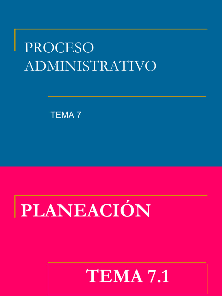 Tema 7 Proceso Administrativo | PDF | Planificación | Reclutamiento