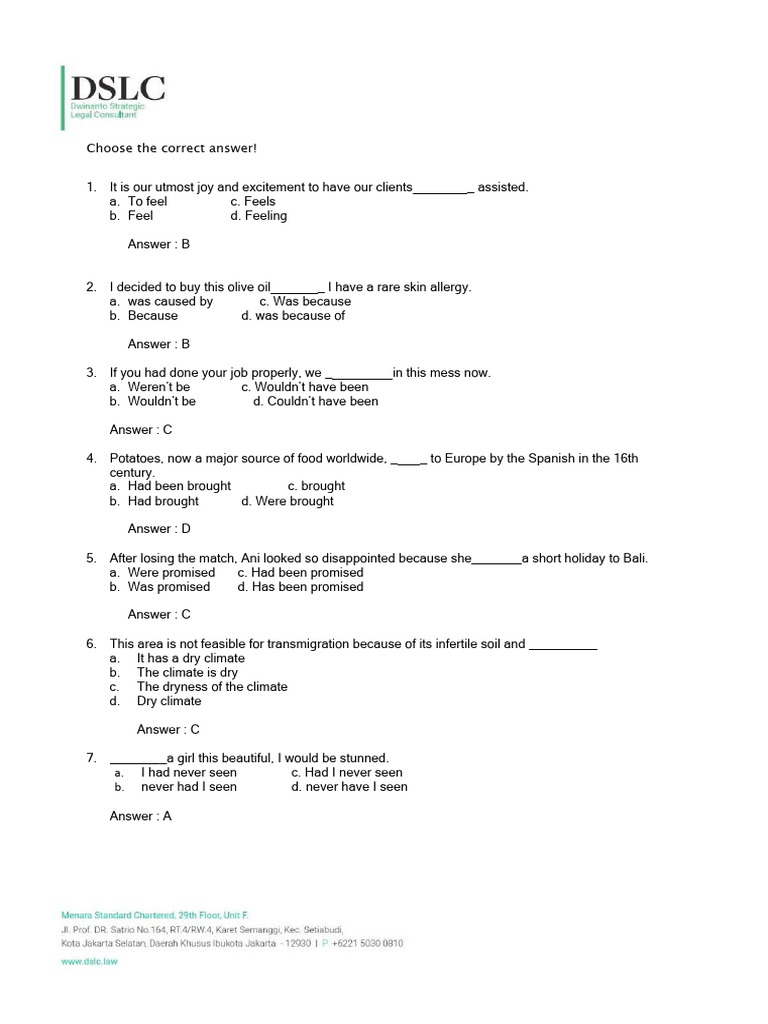 Grammar and Sentence Correction Quiz | PDF | Language Arts & Discipline