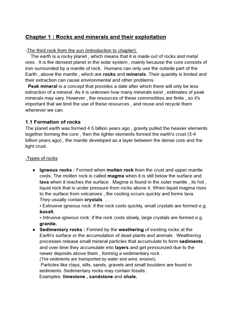 SUMMARY Igcse Environmental Management | PDF | Rock (Geology) | Mining SUMMARY Igcse Environmental Management | PDF | Rock (Geology) | Mining