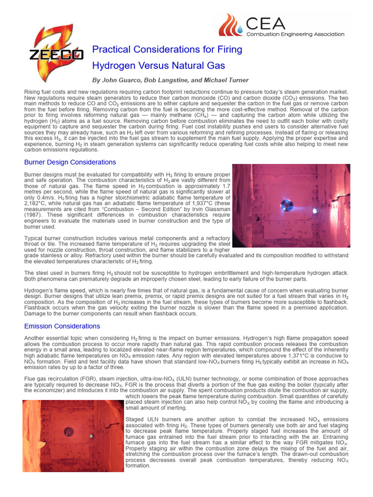 Zeeco Hydrogen Article | PDF | Combustion | Fuels