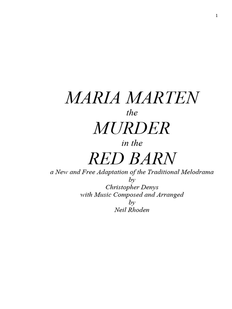 Maria Marten Script | PDF