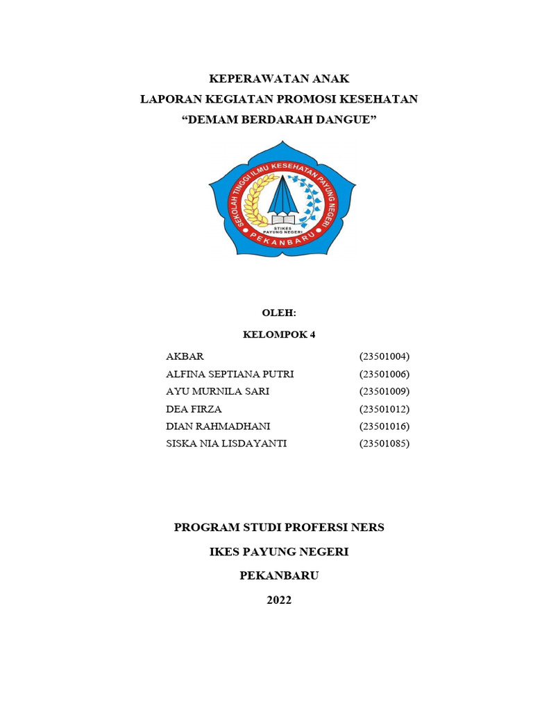 Laporan Penyuluhan Kel.4 (DBD) SIMP.3 | PDF