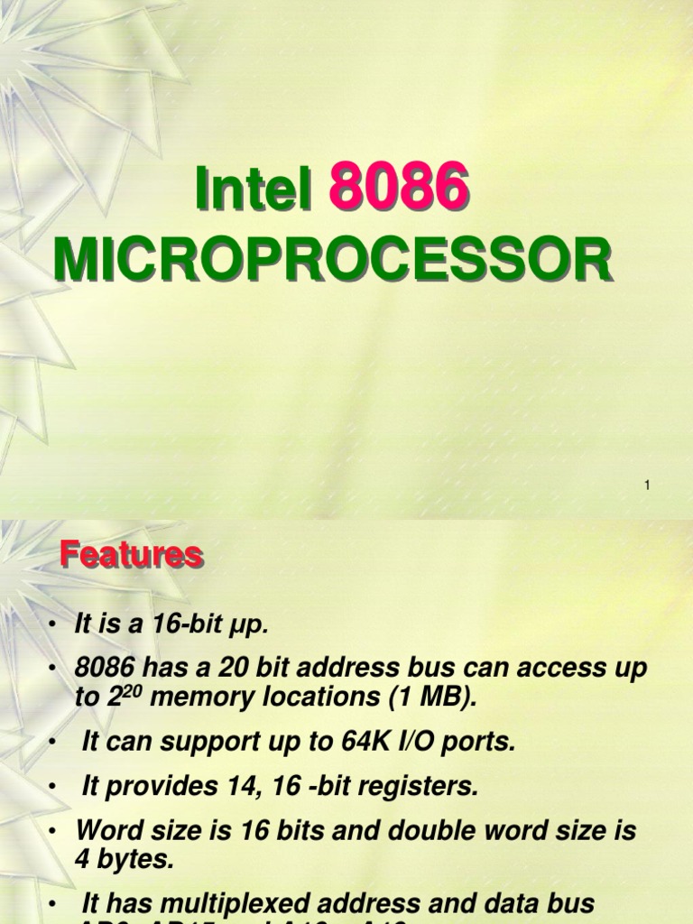 8086 Microprocessor Architecture | PDF | Instruction Set | Pointer ...